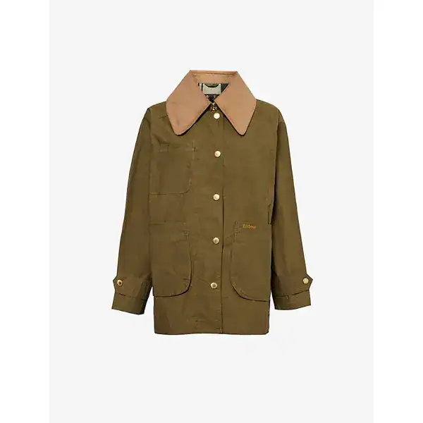 Barbour Hutton Showerproof Corduroy-Collar Cotton Jacket - Dusky